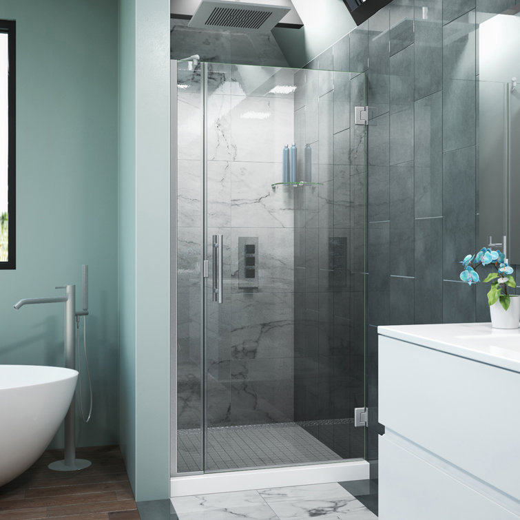 Arizona Shower Door Scottsdale 36'' W x 72'' H Hinged Frameless Shower Door with Clear Glass ...